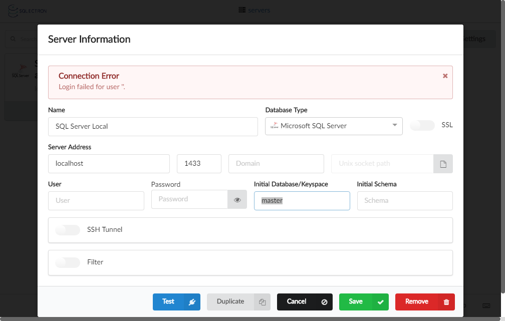 Sql Server Local Error · Issue 422 · Sqlectron Sqlectron Gui · Github