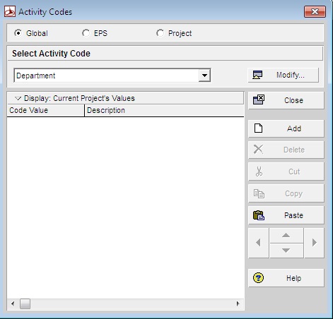 تو این پنجره سه حالت برای تعریف Activity Code هست که من حالت Global رو ...