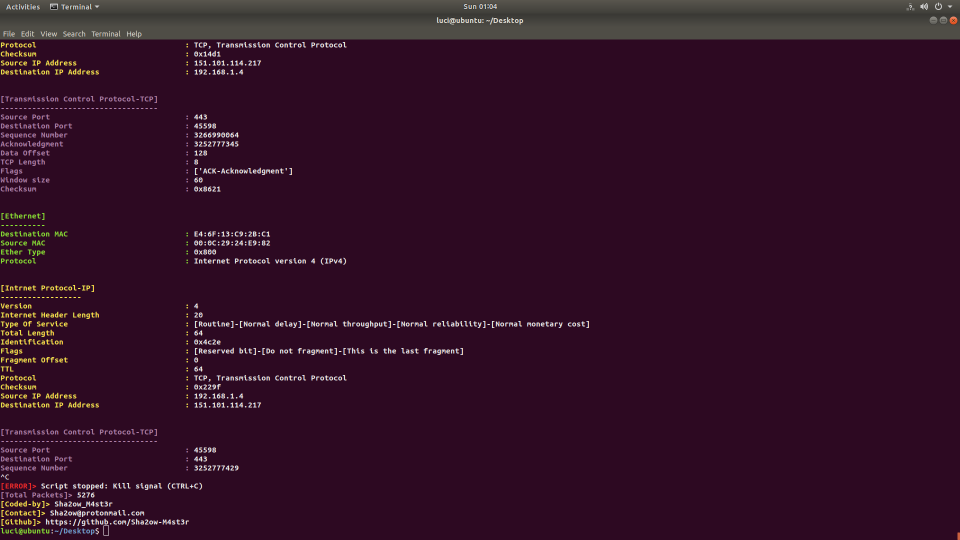 GitHub - GoogTech/PSniffer: Python Low Level Network Packet Sniffer